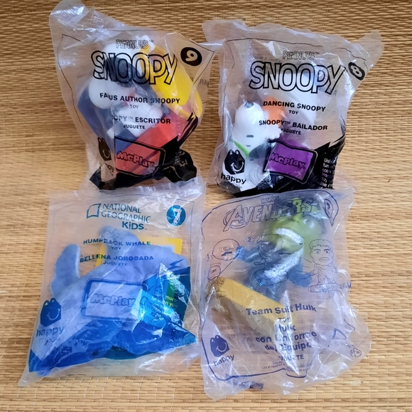 Other | Mcdonalds Happy Meal Toys Snoopy 2 Hulk Whale | Poshmark